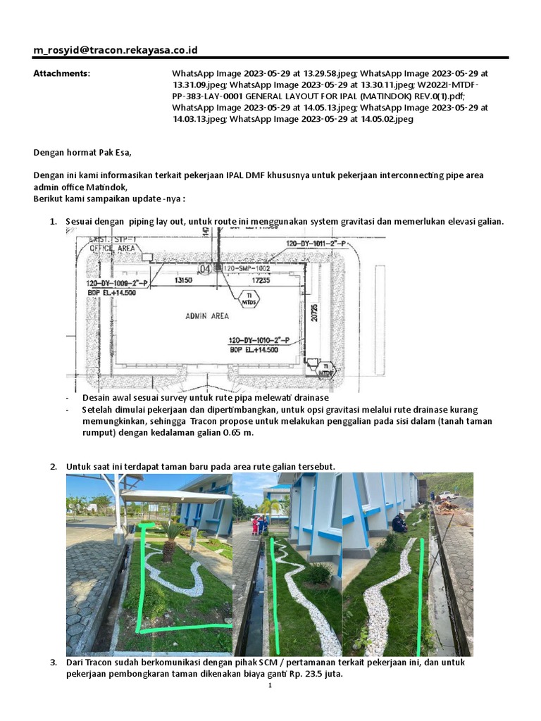 Piping Route Area Admin-Email-R1 | PDF