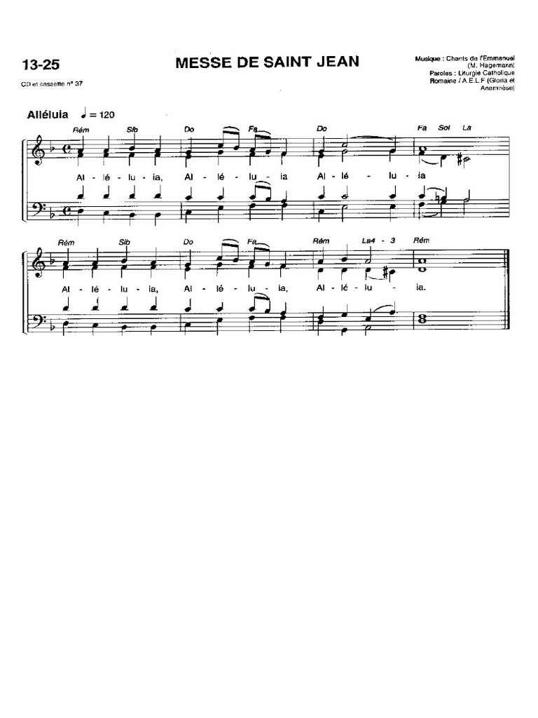 Alleluia Messe de Saint Jean | PDF