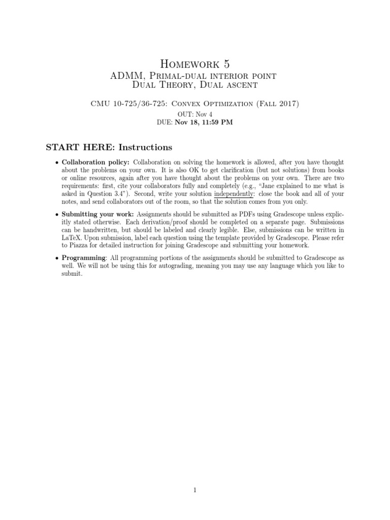 Admm Homework | PDF | Linear Programming | Mathematical Optimization