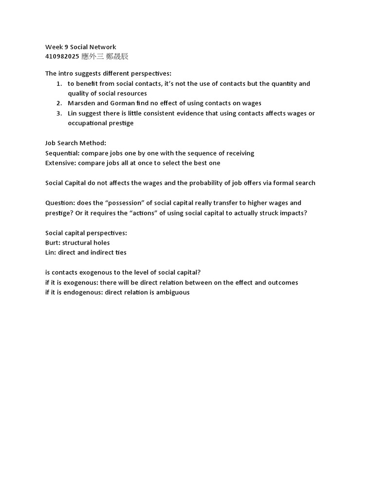 Week 9 Social Network | PDF