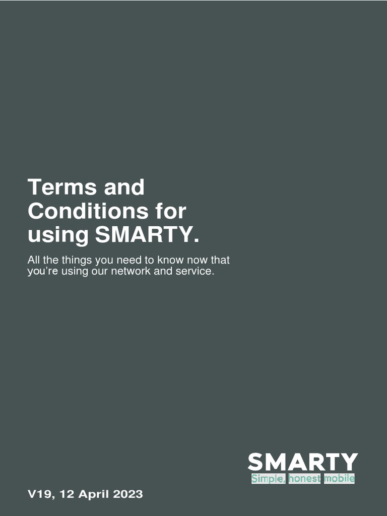 SMARTY User Terms Overview | PDF | Computer Network | Legal Liability