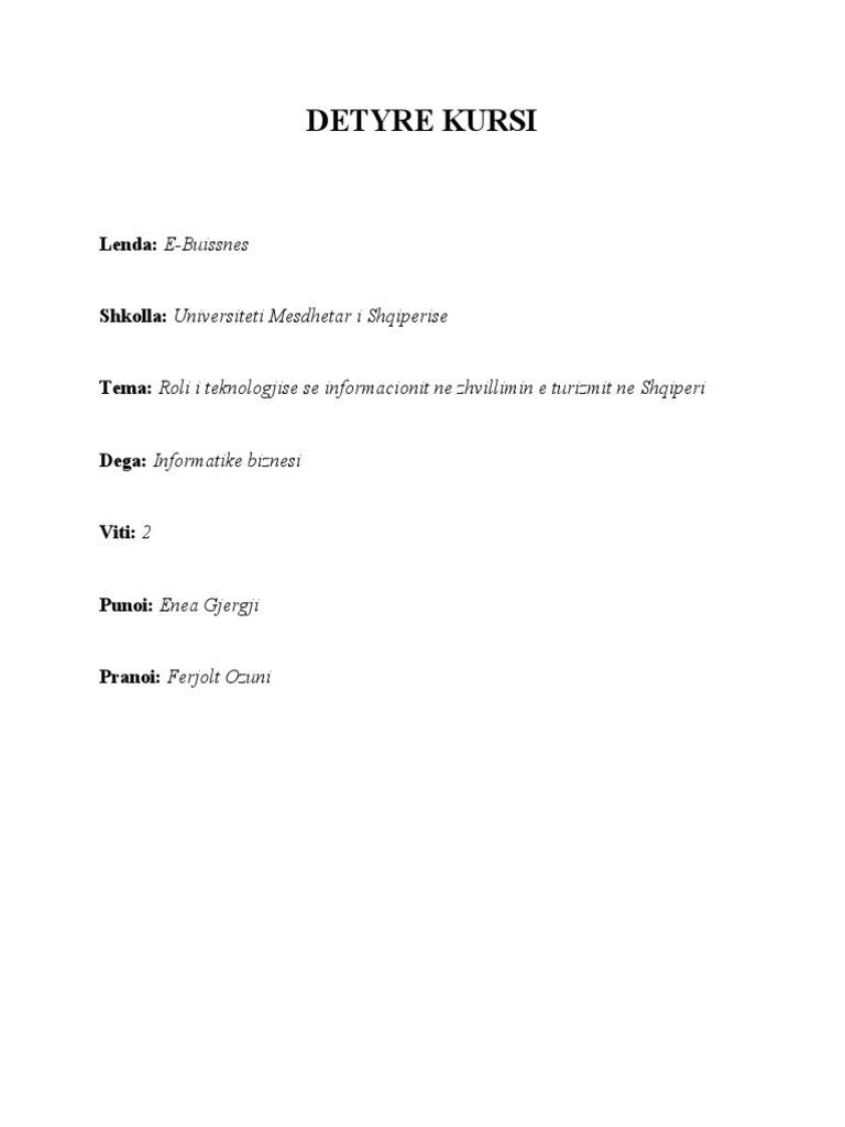 Detyre Kursi - E-Buisness | PDF
