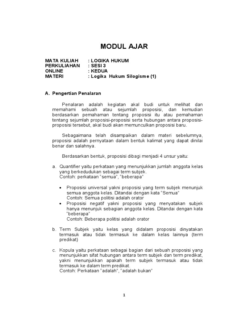 Modul Perkuliahan Sesi 3 | PDF