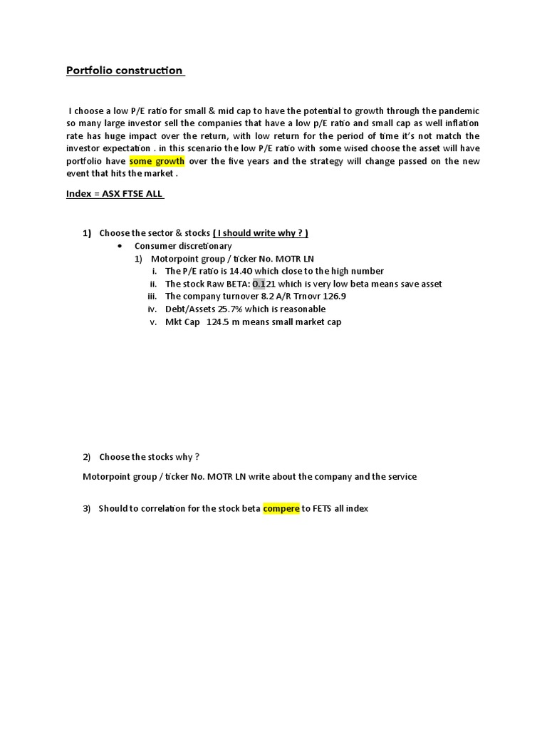 Portfolio Construction Pdf