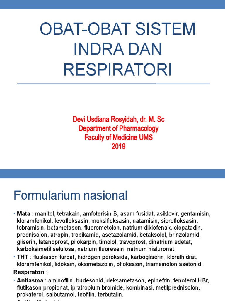 Obat-Obat Sistem Indra Dan Respiratori 2019 | PDF