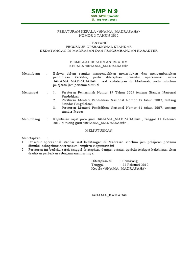 10.SOP Kedatangan Siswa | PDF