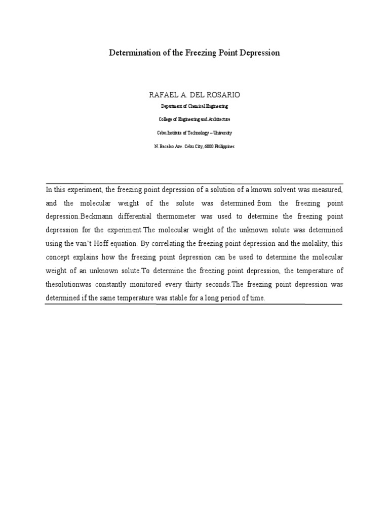 Determination-of-the-Freezing-Point-Depression (1) | PDF