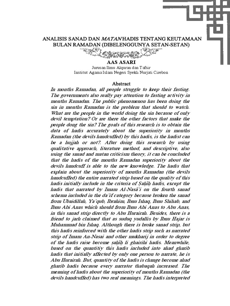 4347 11195 1 SM | PDF | Hadith | Religious Belief And Doctrine