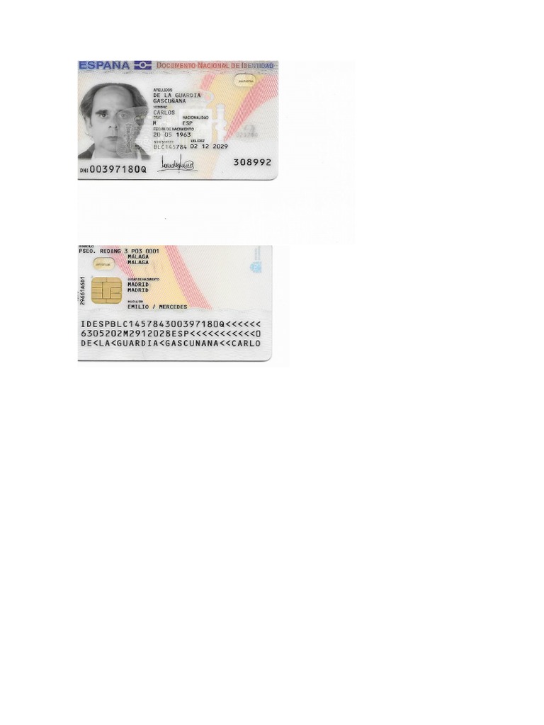 DNI C de La Guardia Anverso y Reverso | PDF