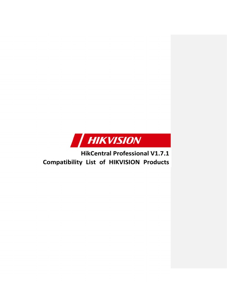 Compatibility List of HIKVISION Products - 20210114 | PDF