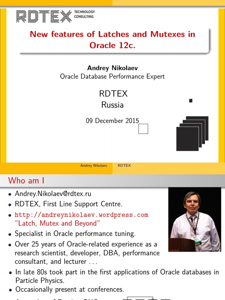 Latches and Mutexes in Oracle 12c | PDF | Cpu Cache | Central Processing Unit