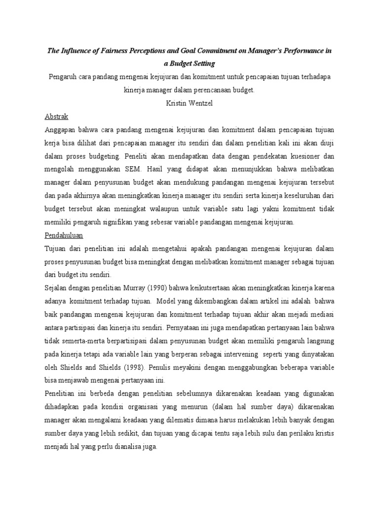 Summary Jurnal Wentzel | PDF