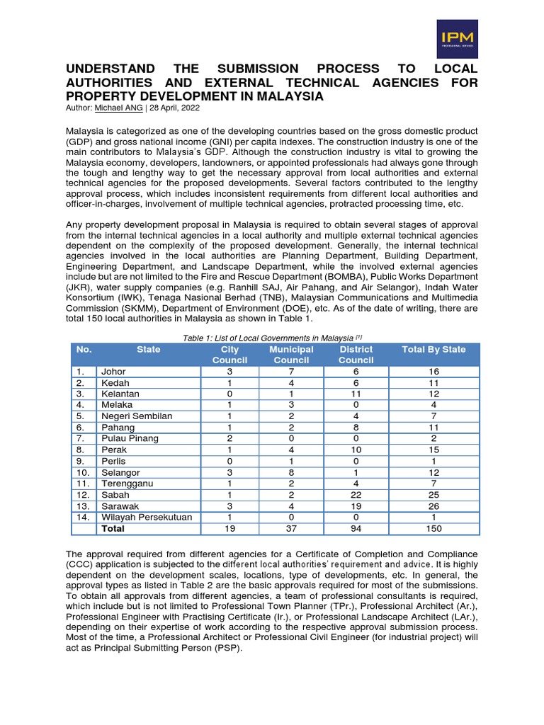 Understand The Submission Process To Local Authorities and External Technical Agencies For ...