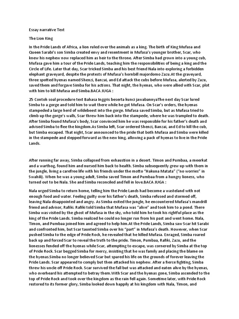 Essay Narative Teks 1-15 | PDF