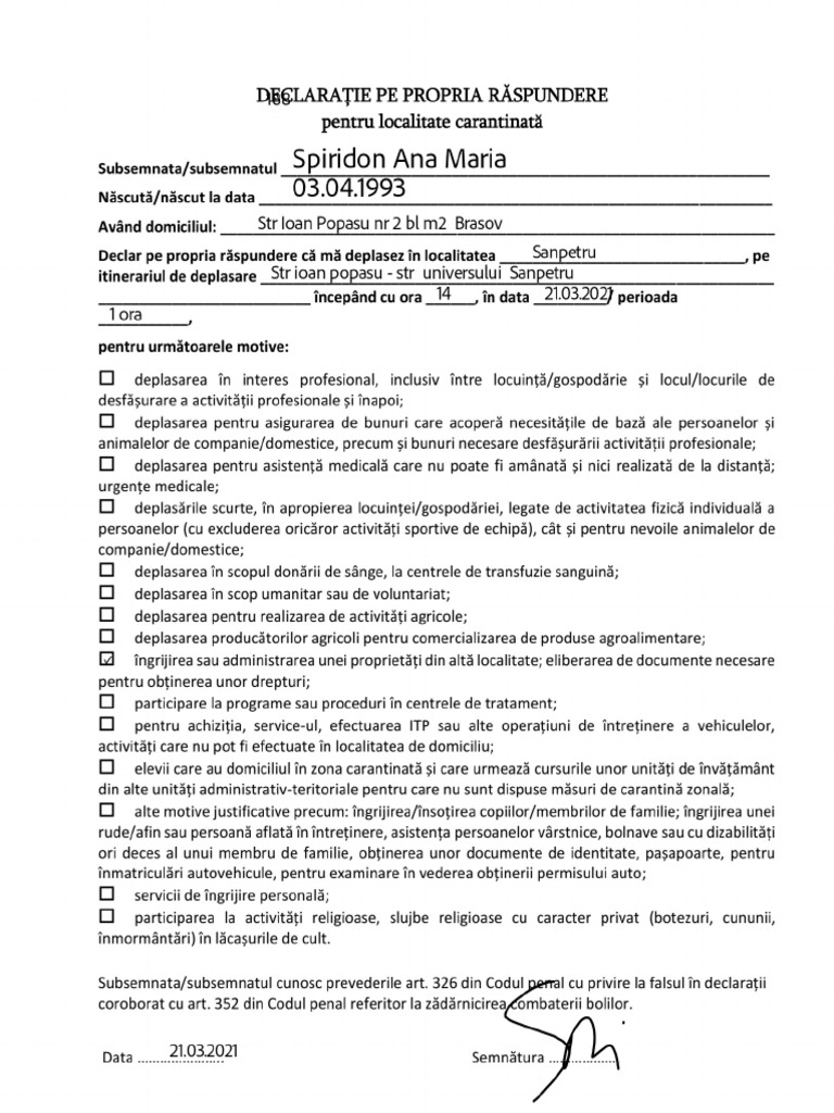 Model-declaratie-proprie-raspundere | PDF