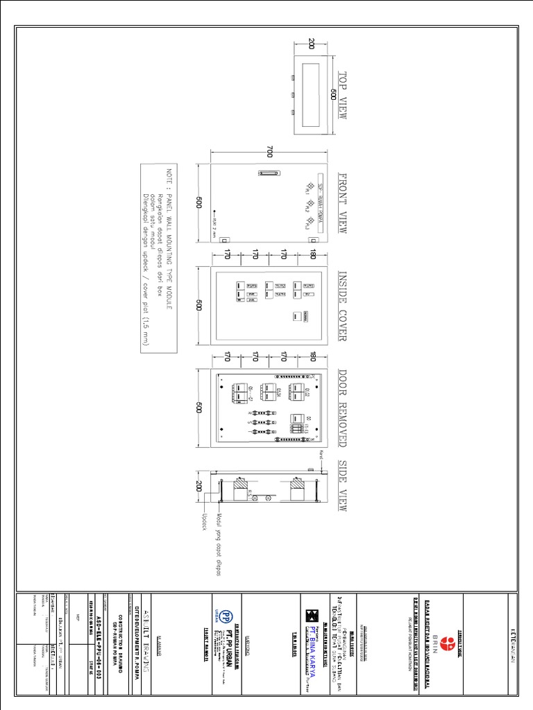 Construction Drawing Panel SDP - Rumah Pompa | PDF
