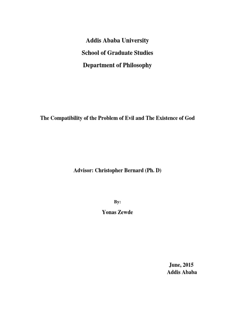 Yonas Zewde | PDF | Problem Of Evil | Existence Of God