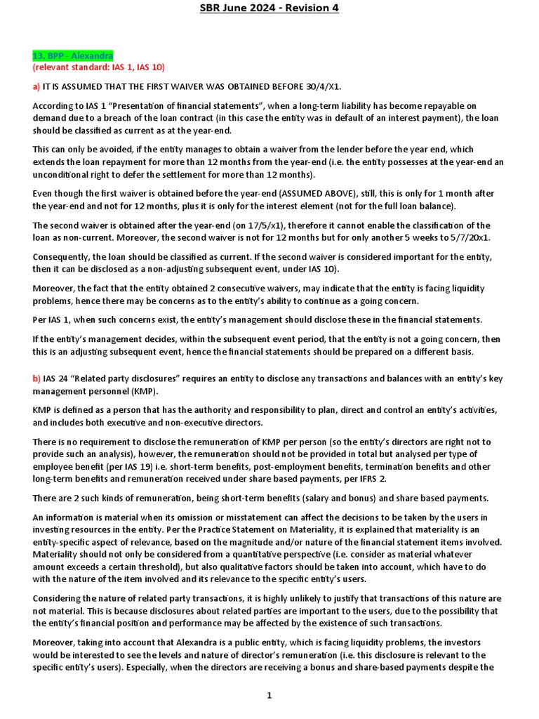 SBR June 2023 ANSWERS To Revision 4 | PDF | Lease | Deferred Tax