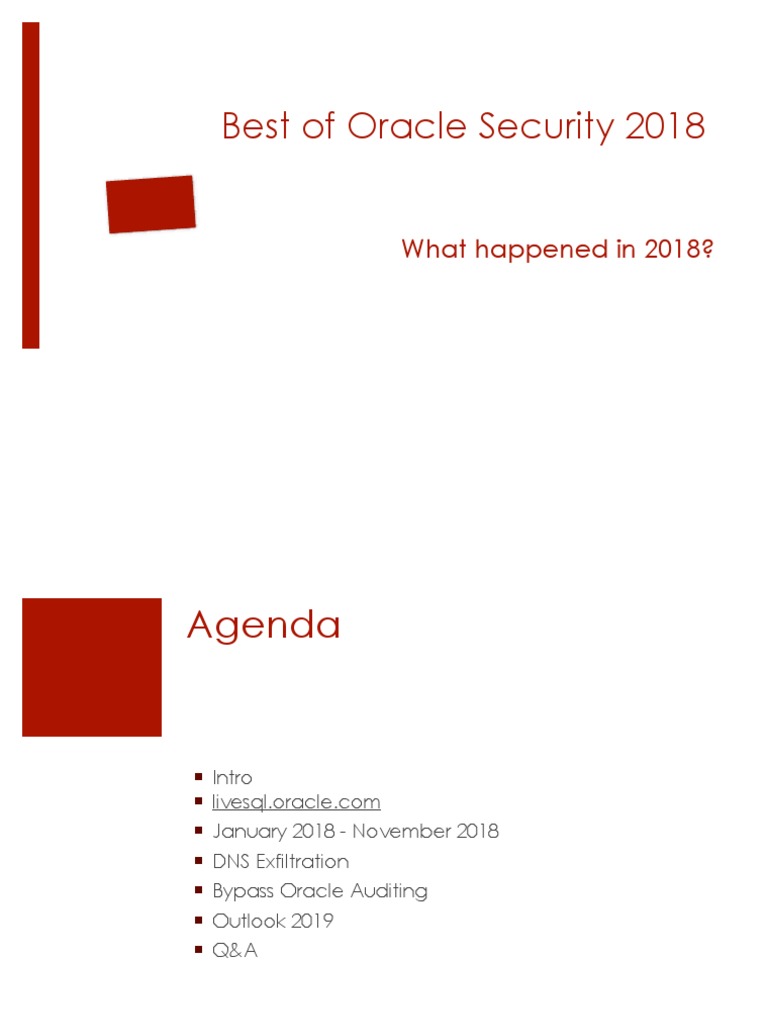 Best of Oracle 2018 | PDF | Password | Databases