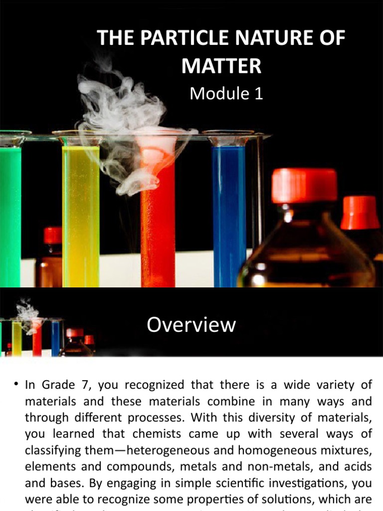 IV Module 1 PARTICLE NATURE OF MATTER | PDF | Evaporation | Liquids