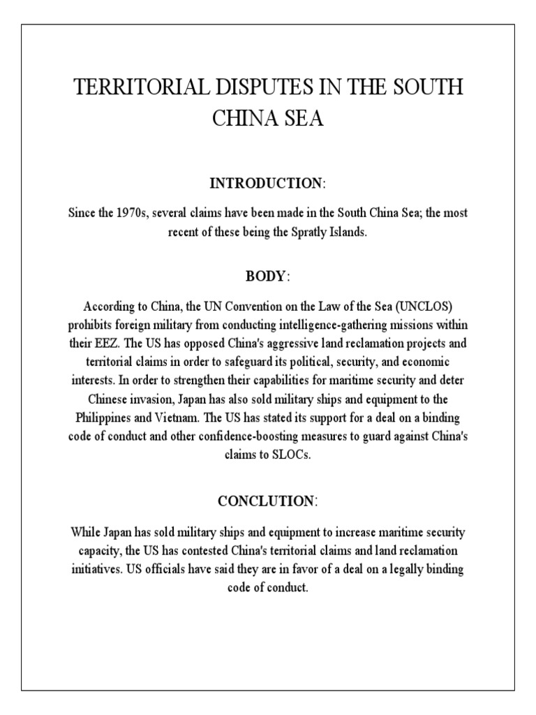 Position Paper South China Sea | PDF