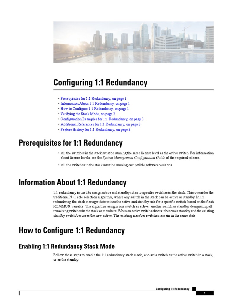 Configuring 1:1 Redundancy in Stacks | PDF | Booting | Information ...