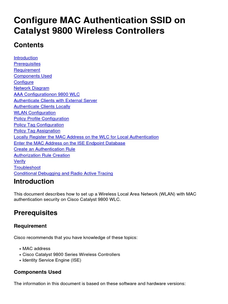 213922-Configure-Mac-Authentication-Ssid-On-Cis C9800 | PDF | Wireless ...