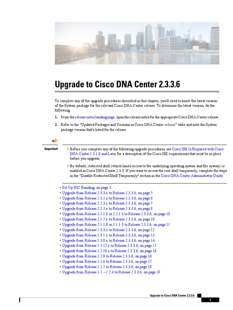 M Upgrade To Cisco Dna Center 2 3 3 X | PDF | Computer Architecture ...