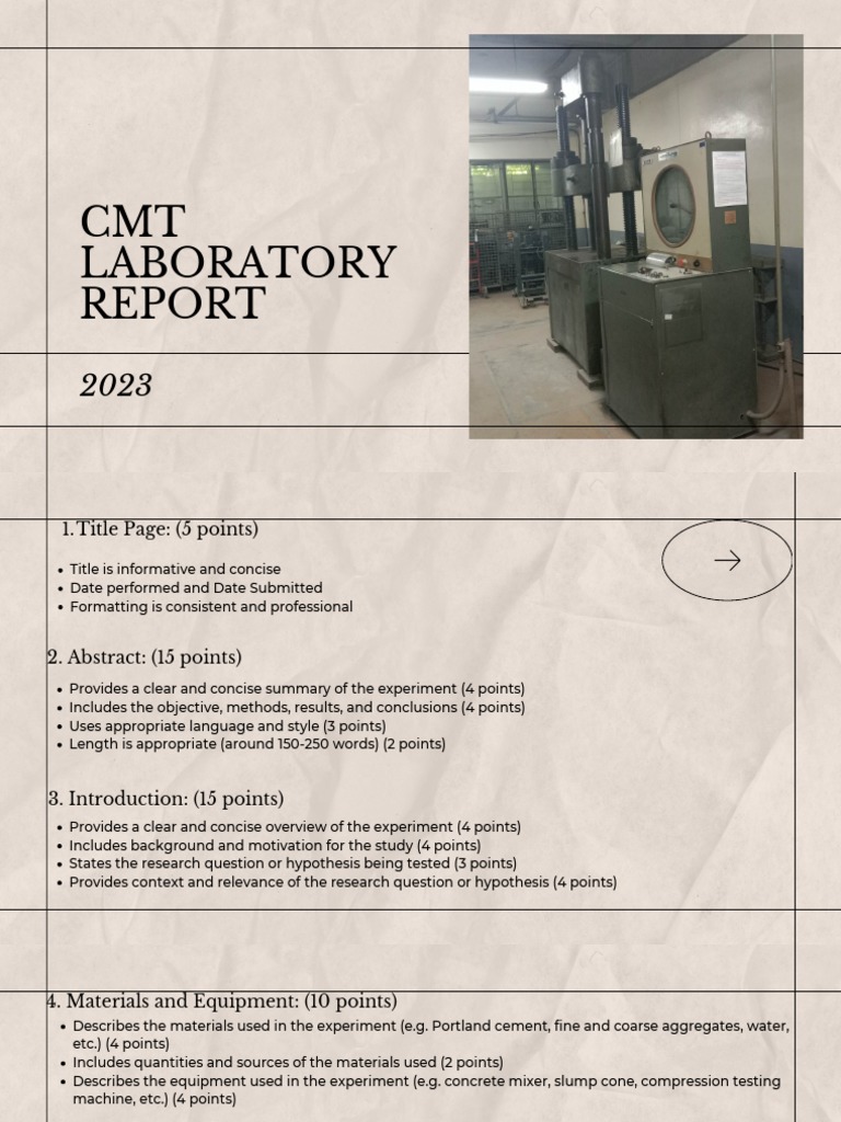 CMT Laboratory Report | PDF | Experiment | Data