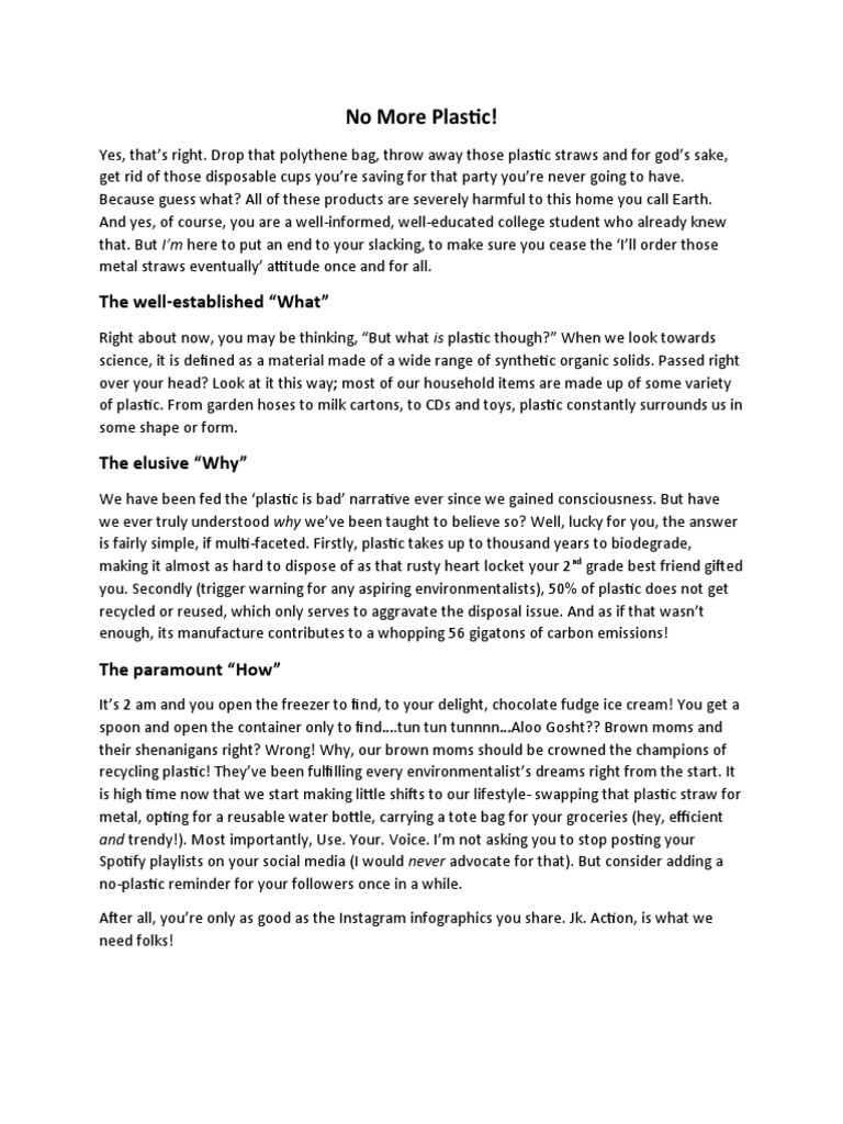College Students Against Plastic | PDF