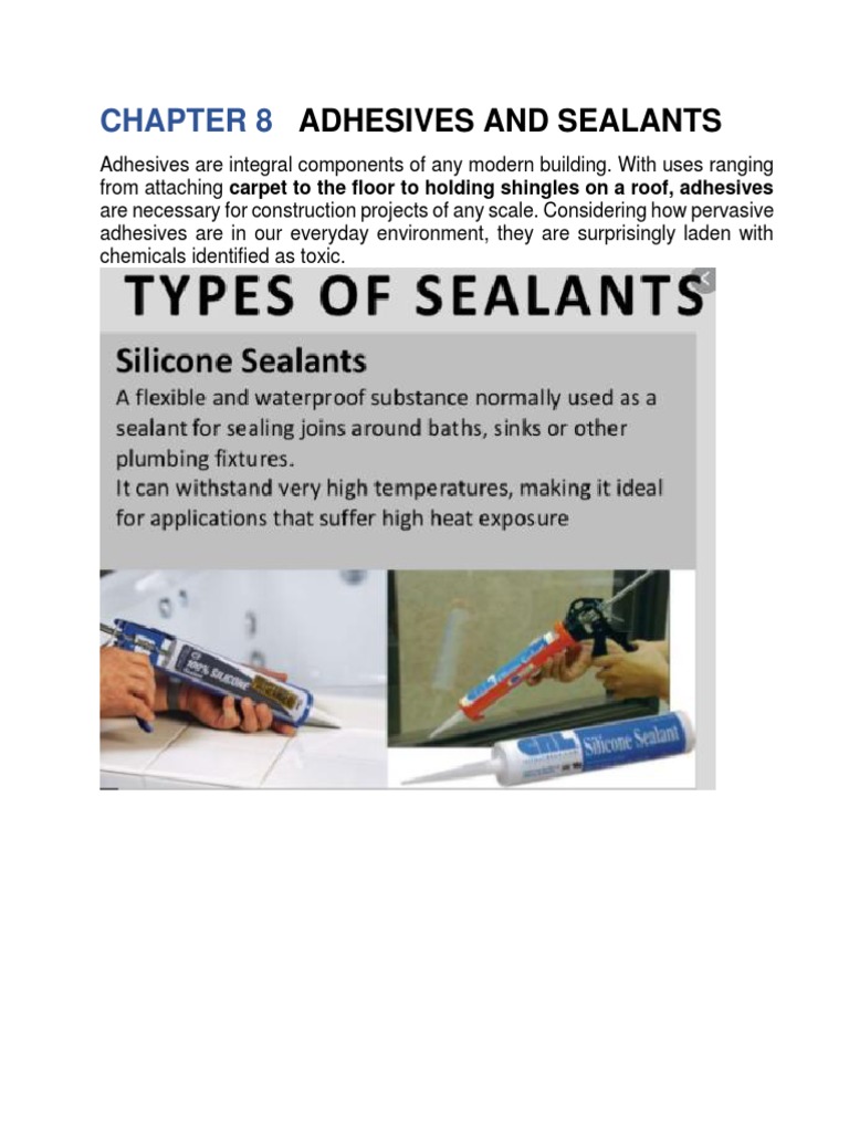Chapter 8 Sealants&adhesives | PDF | Adhesive | Epoxy