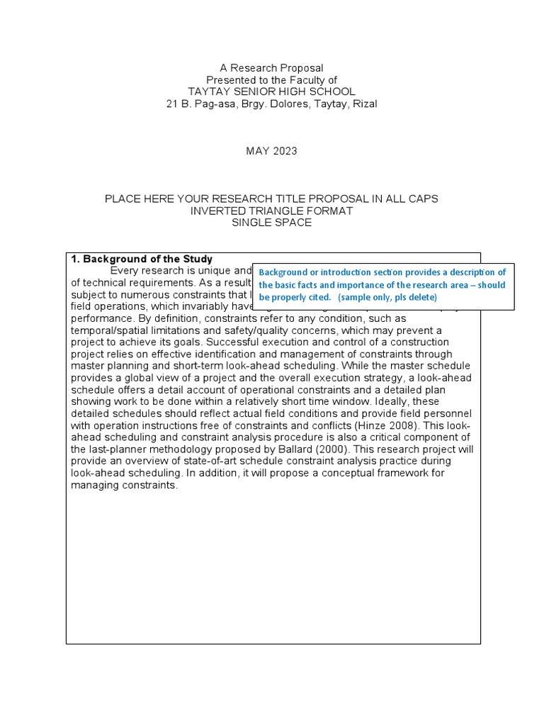 Research Proposal TEMPLATE | PDF | Methodology | Science
