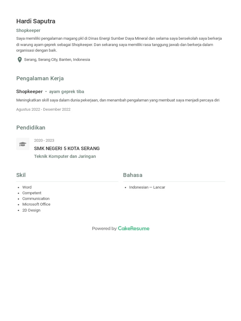 Hardi Saputra: Pengalaman Kerja | PDF