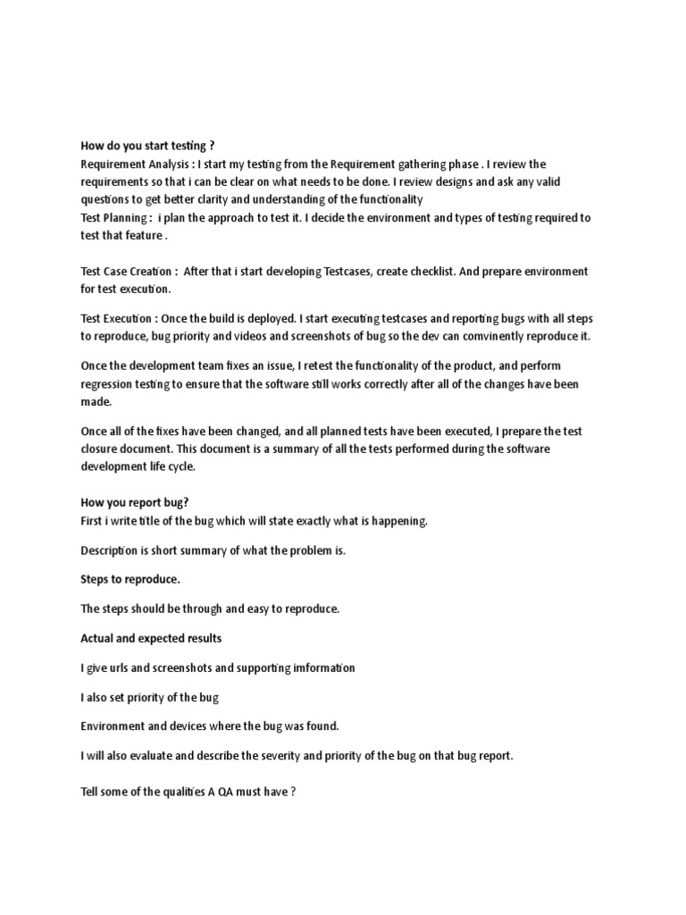 Basic QA Questions | PDF | Software Testing | Software Bug