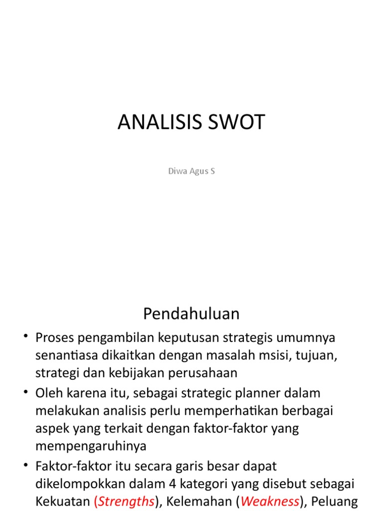 Analisis Swot | PDF