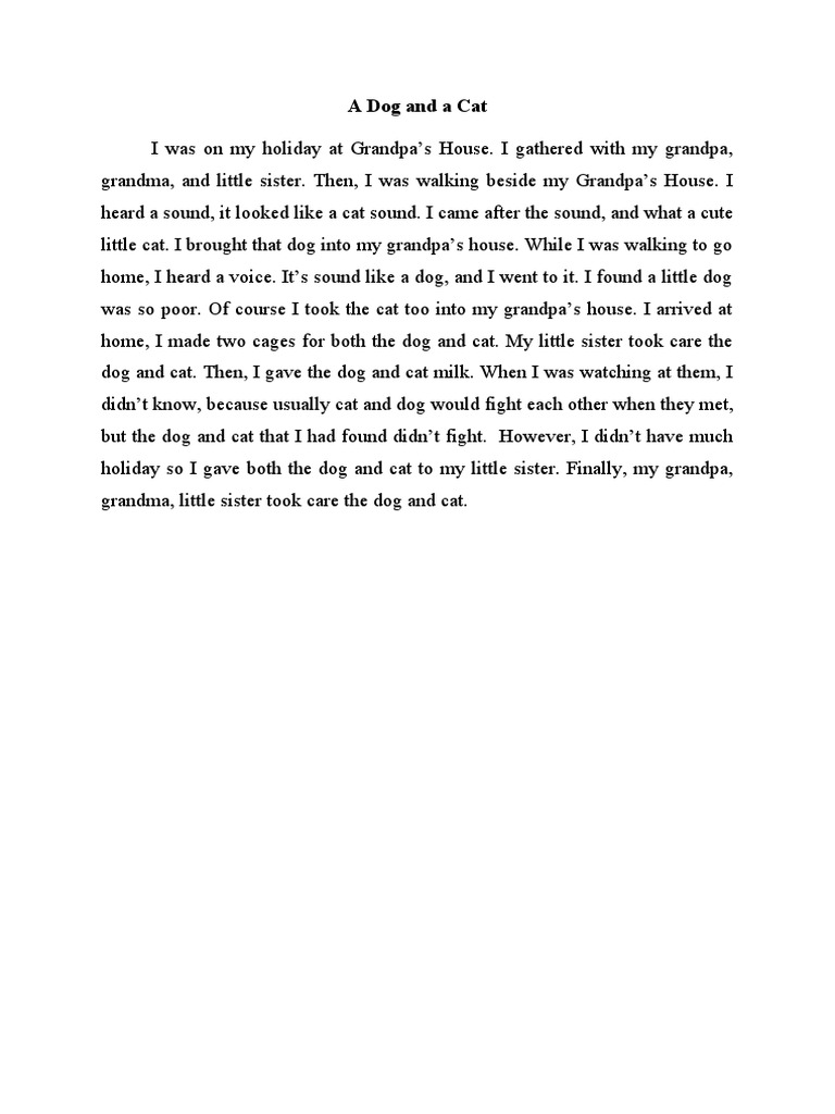 Narrative Text (Cat and Dog) | PDF