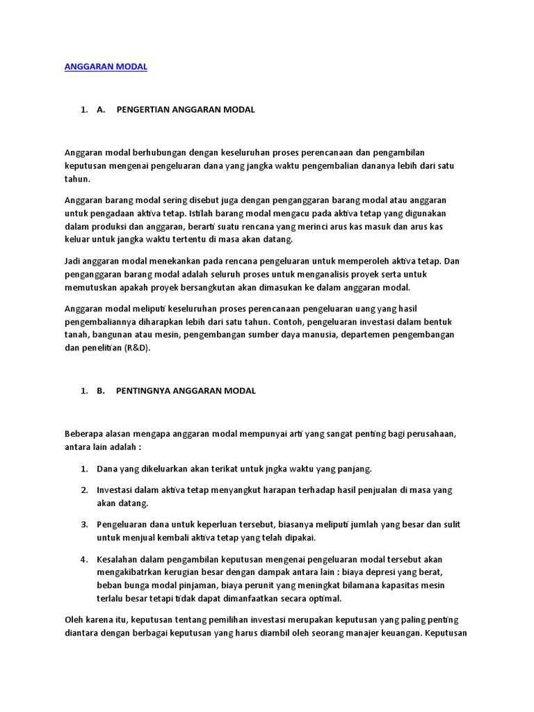 Materi 12 SOAL ANGGARAN MODAL | PDF