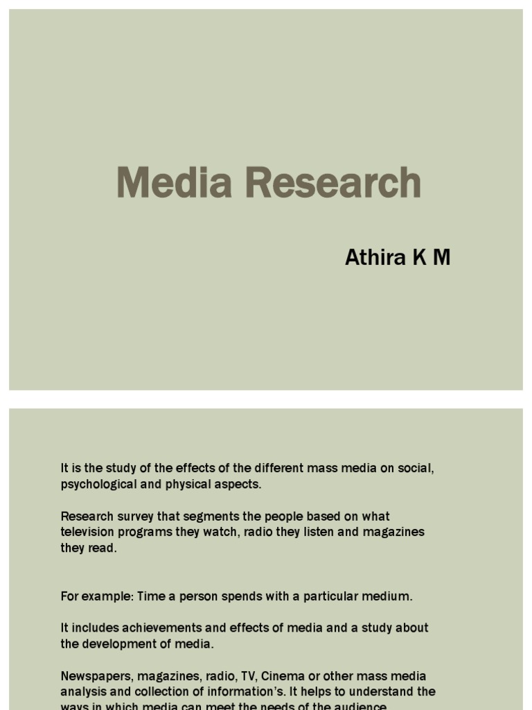 Media Research | PDF | Qualitative Research | Survey Methodology