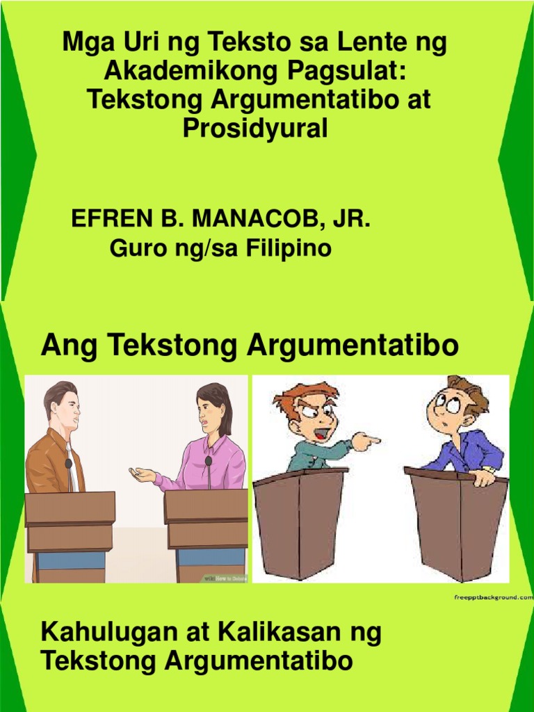 Tekstong Argumentatibo at Prosidyural | PDF