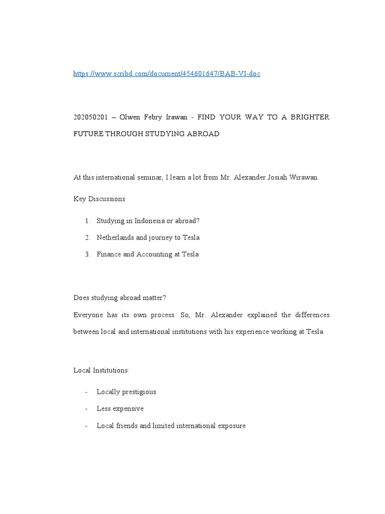 202050201-Olwen Febry Irawan-FIND YOUR WAY TO A BRIGHTER FUTURE THROUGH STUDYING ABROAD | PDF ...