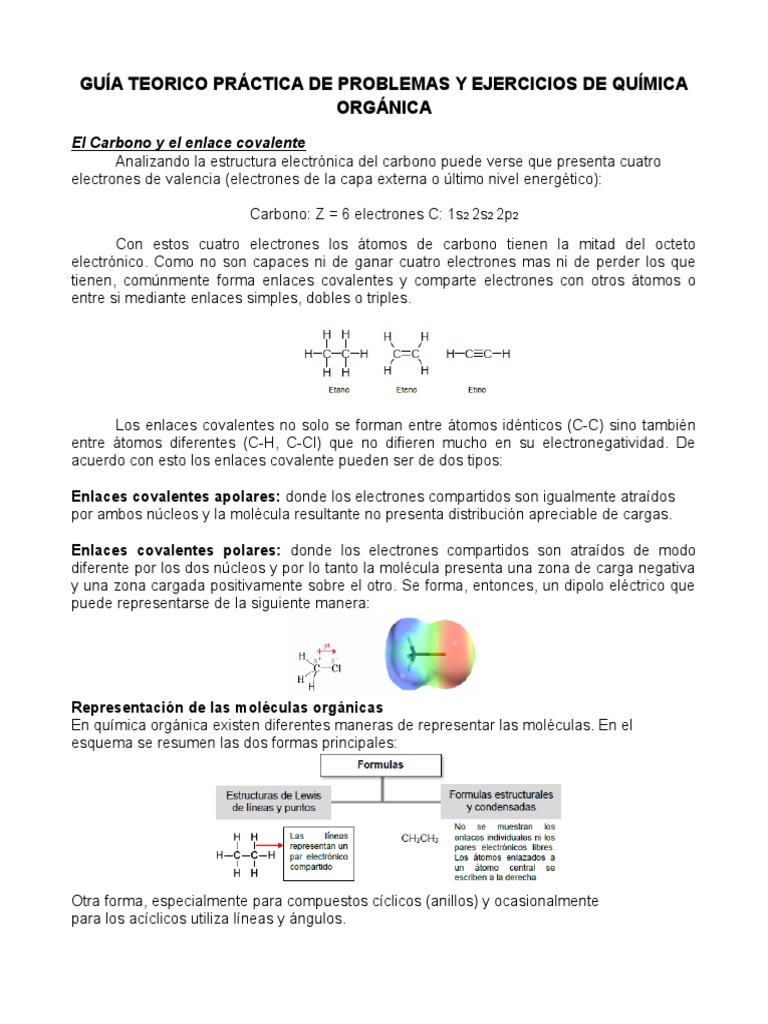 Guía Teorico Práctica de Problemas y Ejercicios Alcanos | PDF | Enlace covalente | Alcano