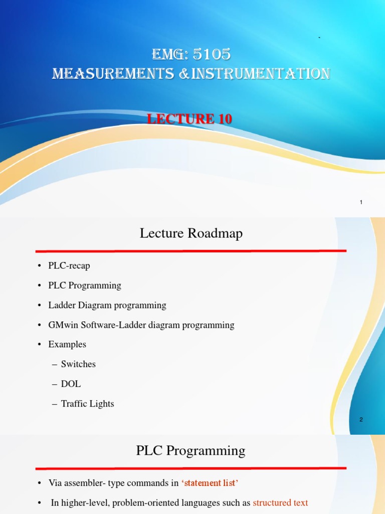 Lecture 10-Controllers (PLC) B. | PDF | Programmable Logic Controller | Switch