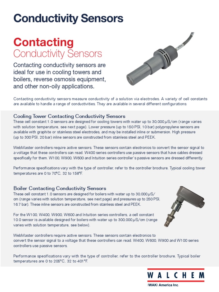 Contacting Conductivity Sensors Brochure | PDF | Sensor | Chemistry