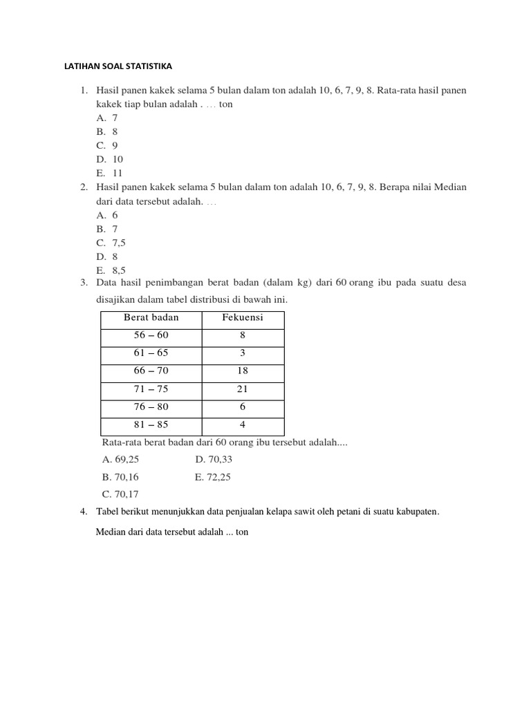 Latihan Statistika Pdf