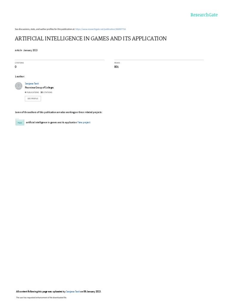 Ai and Game | PDF | Artificial Intelligence | Intelligence (AI) & Semantics