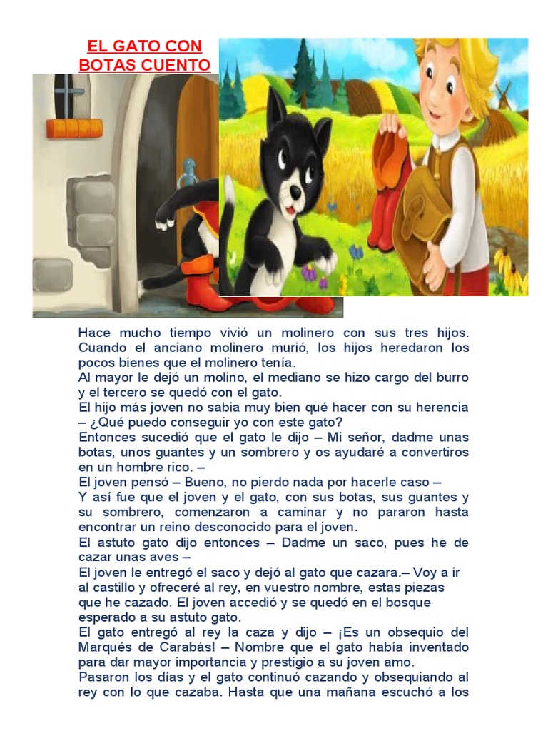 El Gato Con Botas Cuento | PDF | Gatos