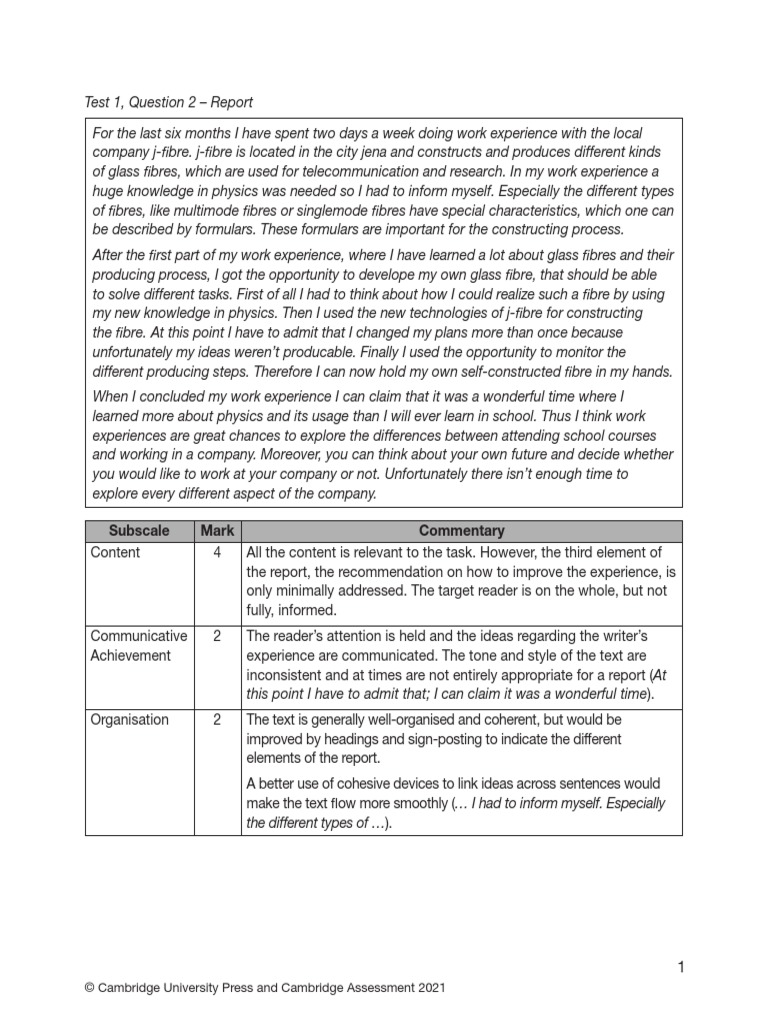 C1 Advanced 4, Test 1, Question 2 - Report (2) | PDF