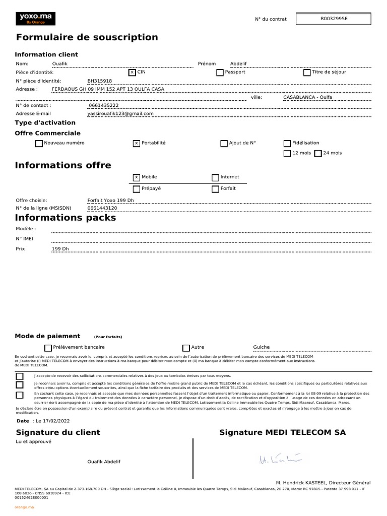 Votre Contrat de Souscription - 5000002428 | PDF