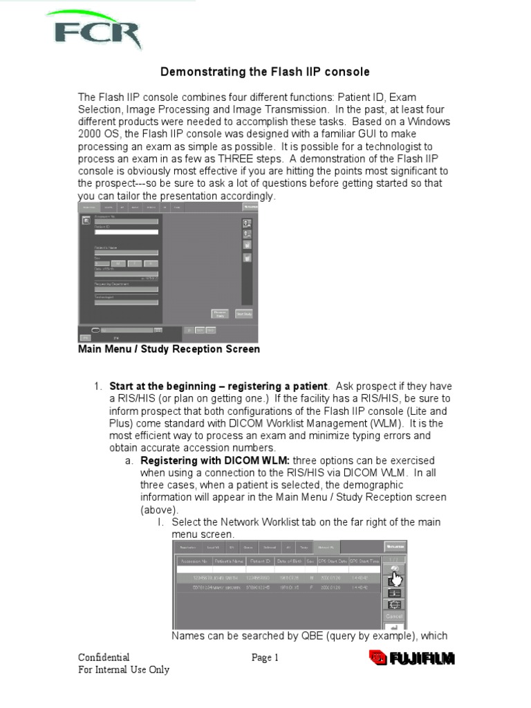 Fujifilm Computed Radiography Flash IIP Console | PDF | Icon (Computing) | Menu (Computing)
