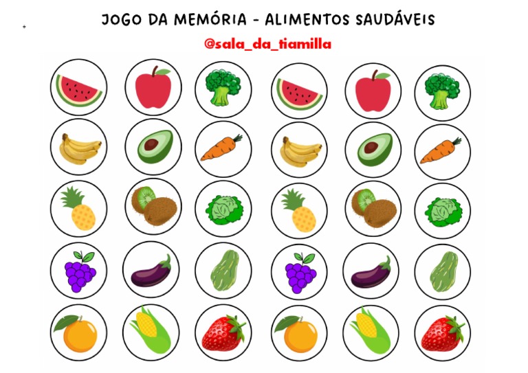 Jogo Da Memória - Alimentos Saudaveis | PDF